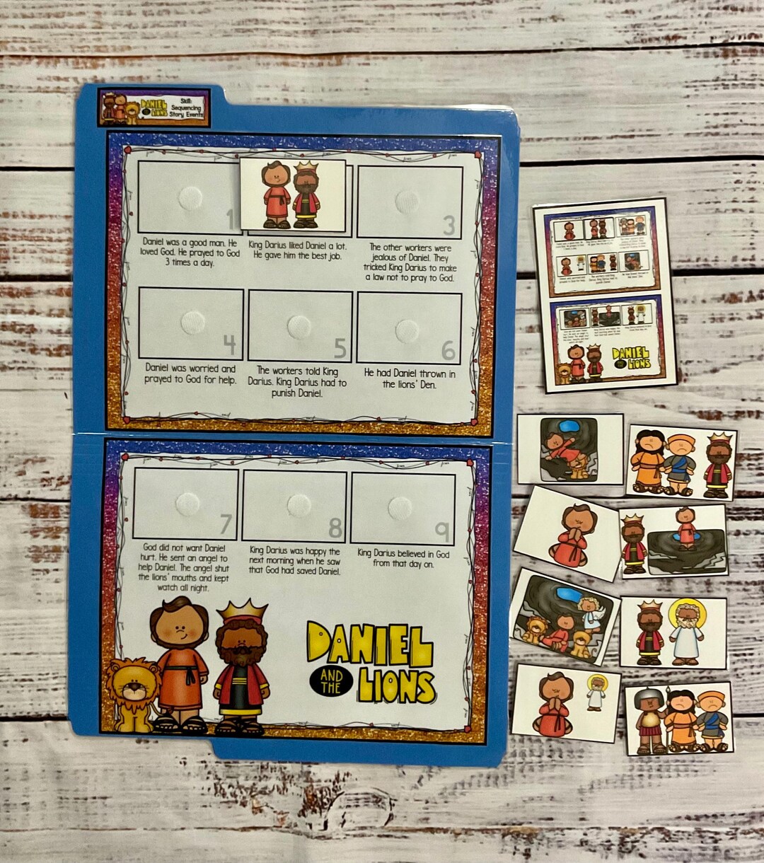 Daniel and the Lions Den Sequencing File Folder Game Center Teacher ...