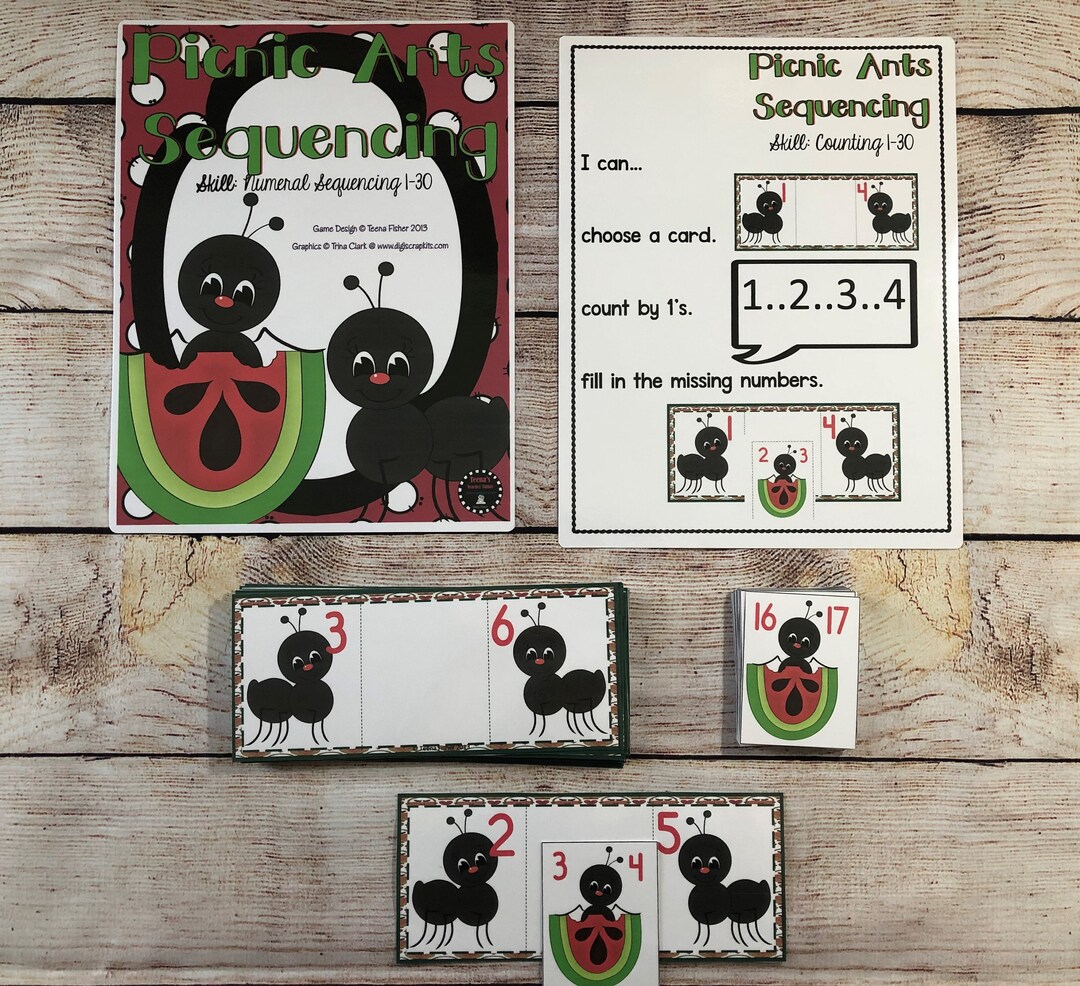 Picnic Ants Sequencing Number Sequencing 1-30 Homeschool Kindergarten ...