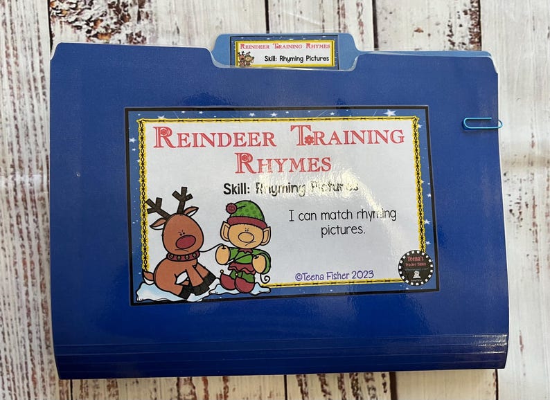 Reindeer Training Rhyming Picture Matching File Folder Games Literacy ...