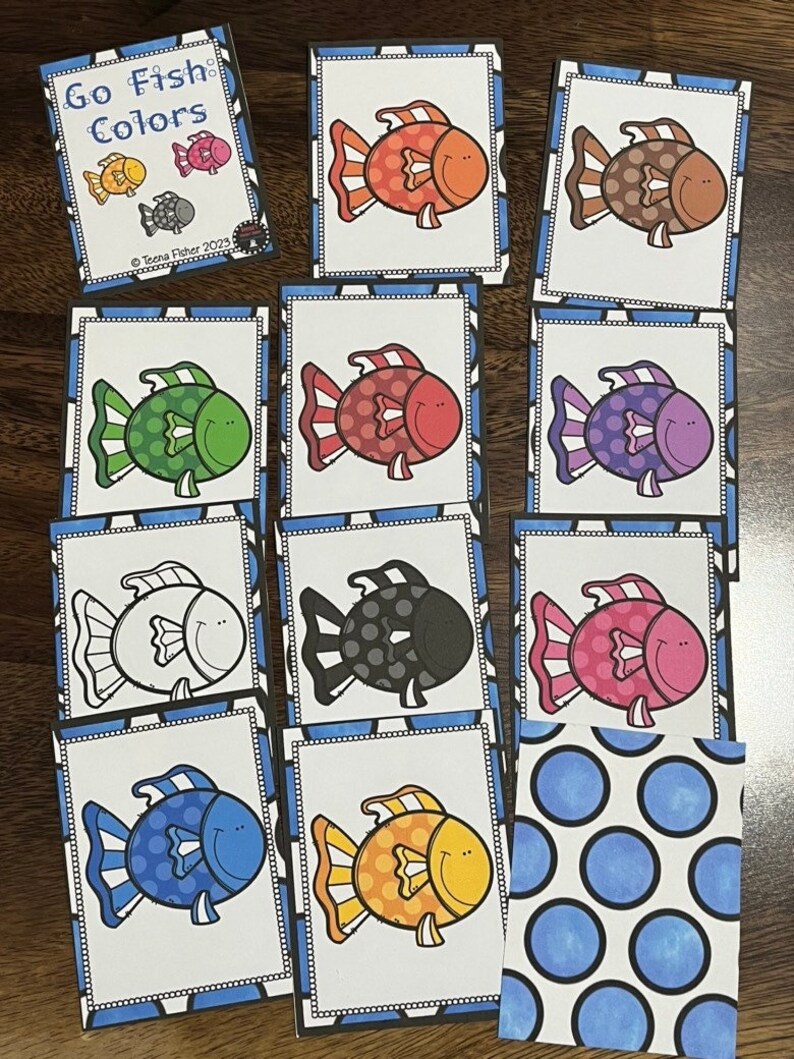 Rainbow Go Fish Color Matching Card Science Game Center Teacher ...