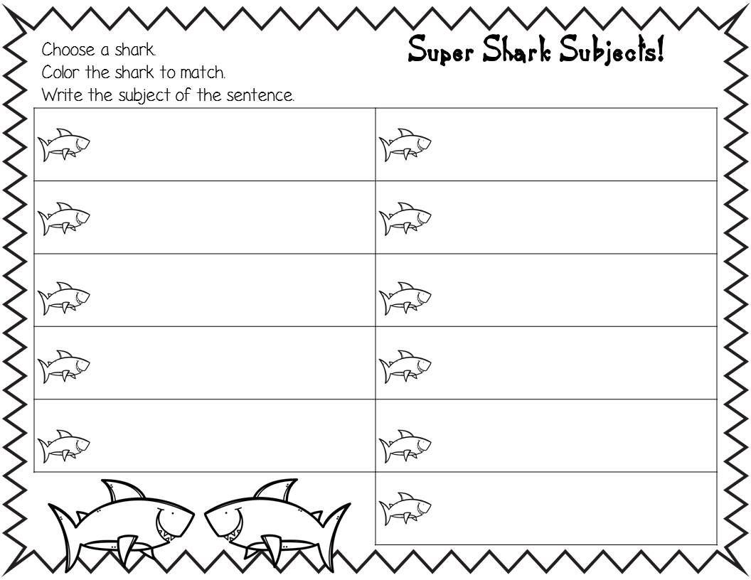 Super Shark Subjects Literacy Center 1st, 2nd Grade Teacher Resource ...