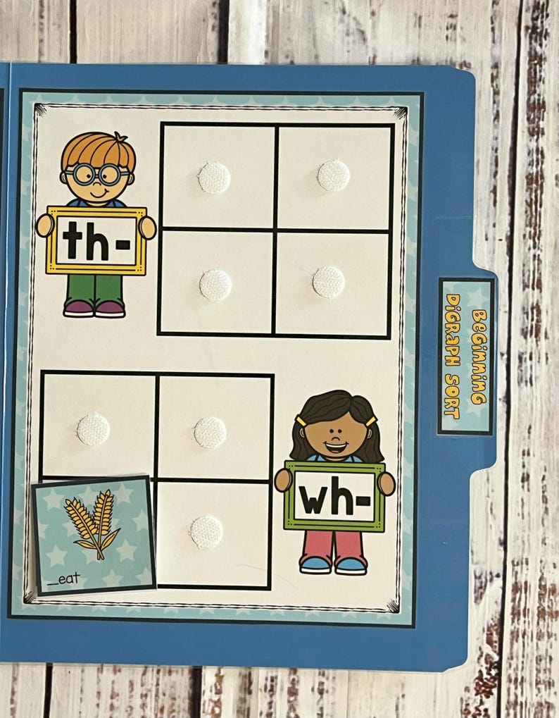 Beginning Digraph Sort File Folder Game Literacy Center Phonics ...