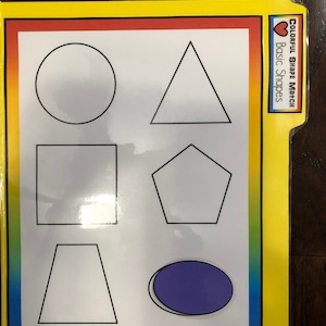 Color Shapes Matching 2D Math File Folder Game Center Teacher Resource ...