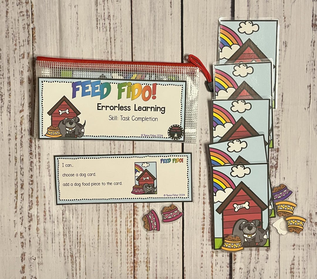 Feed Fido! Errorless Learning File Folder Game Pre-k Visual ...