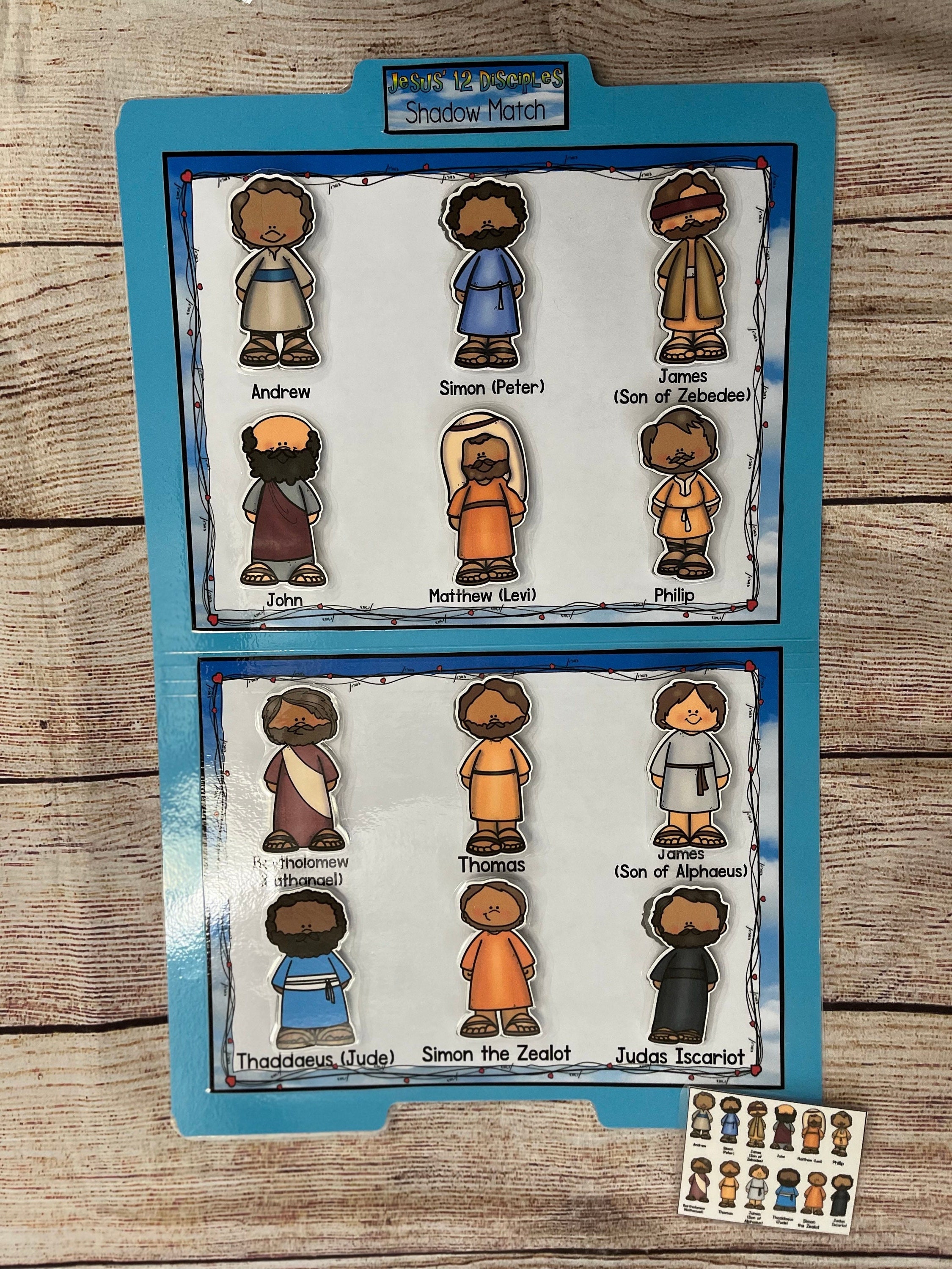 12 Disciples Shadow Match File Folder Game Center Teacher Resource ...