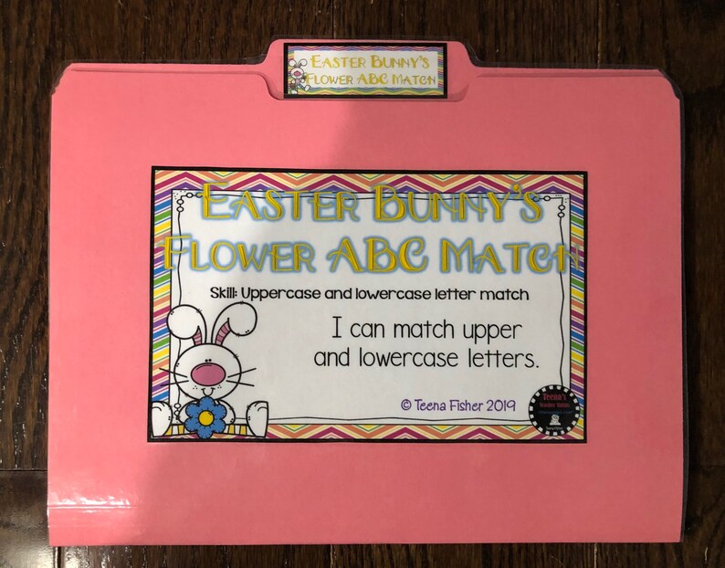 Teacher Made Easter Flowers ABC File Folder Game Literacy - Etsy