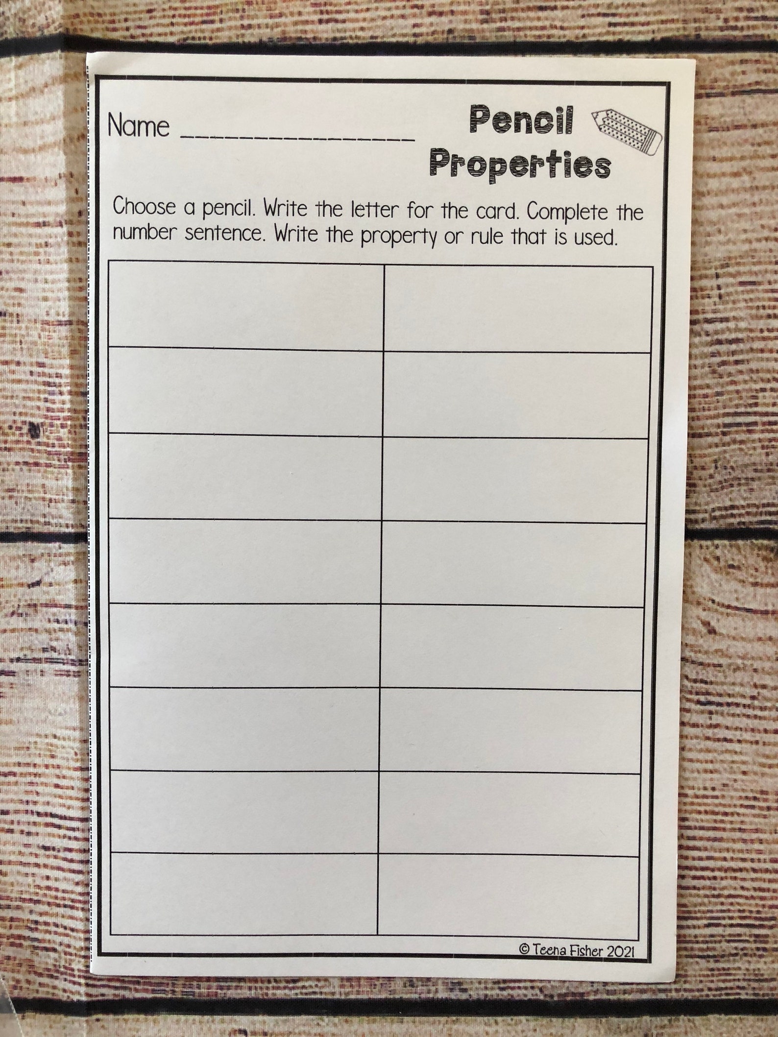 Pencil Properties Addition Subtraction Math File Folder Game - Etsy
