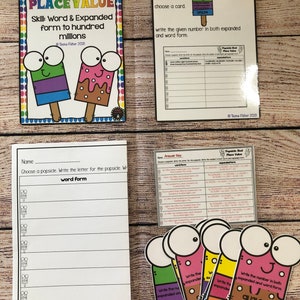 Popsicle Decimal Place Value Math File Folder Game Center Teacher ...