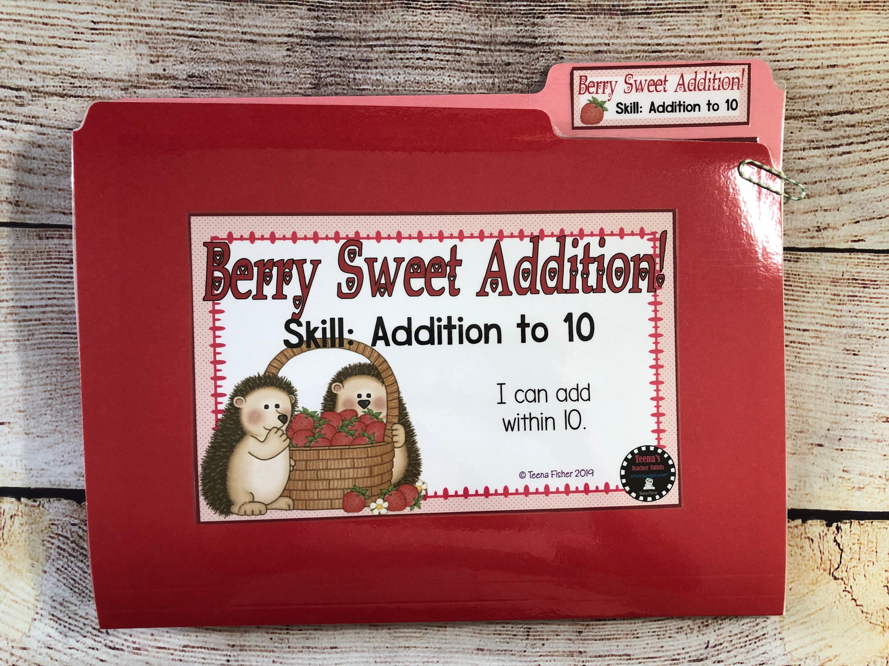 Berry Sweet Addition Math File Folder Game Center Teacher Resource ...