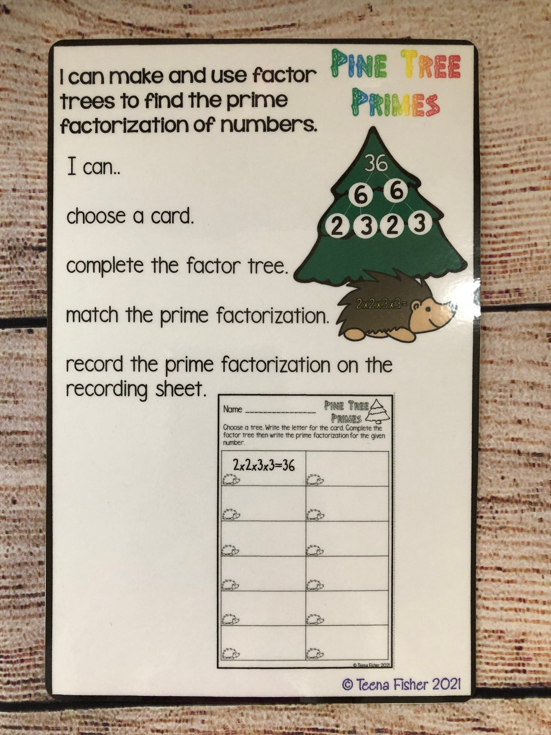 Pine Tree Primes Prime Factorization Math File Folder Game - Etsy