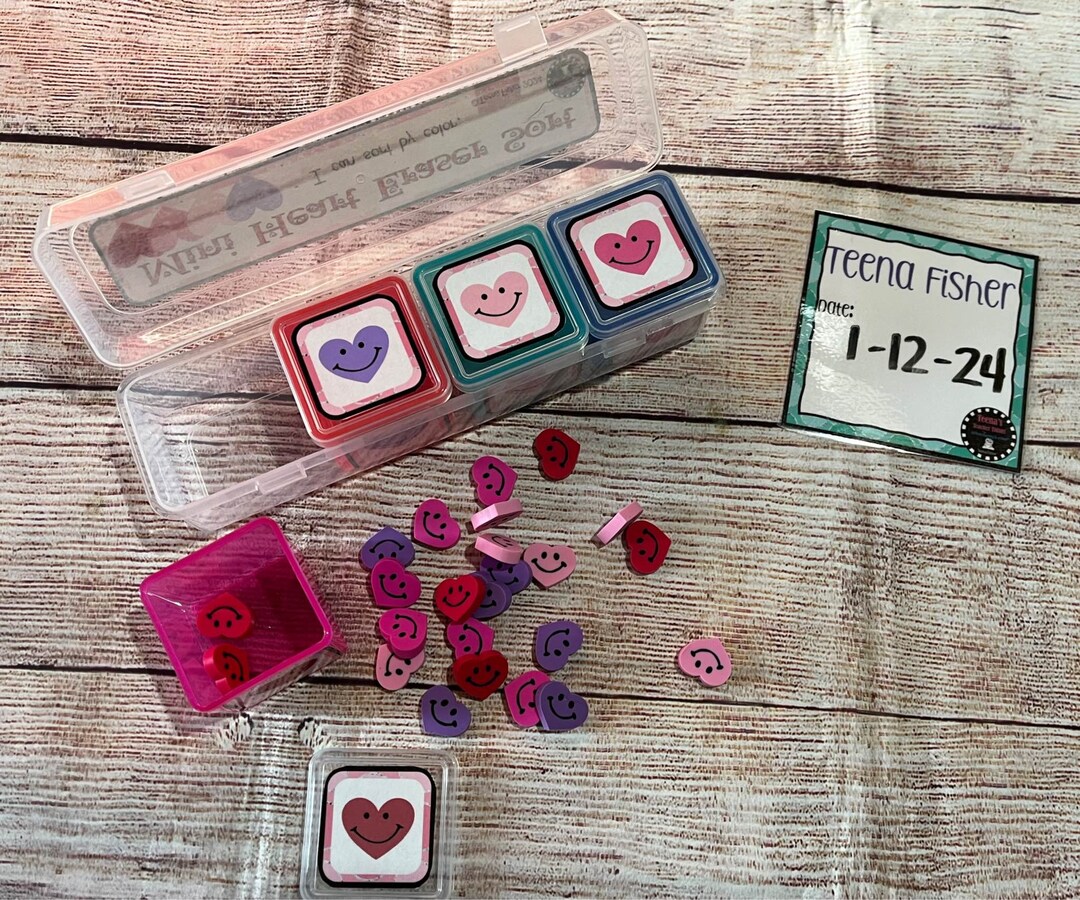 Valentine's Day Mini Heart Eraser Sort by Type Preschool Activity Task ...
