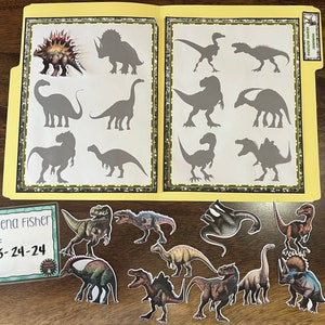 Dinosaur Shadow Match File Folder Game Pre-k Visual Discrimination ...