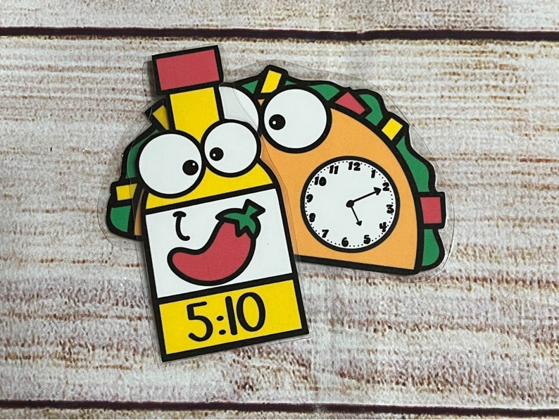 Taco Time to Telling Time to 10 Minutes First Grade Kindergarten Math ...