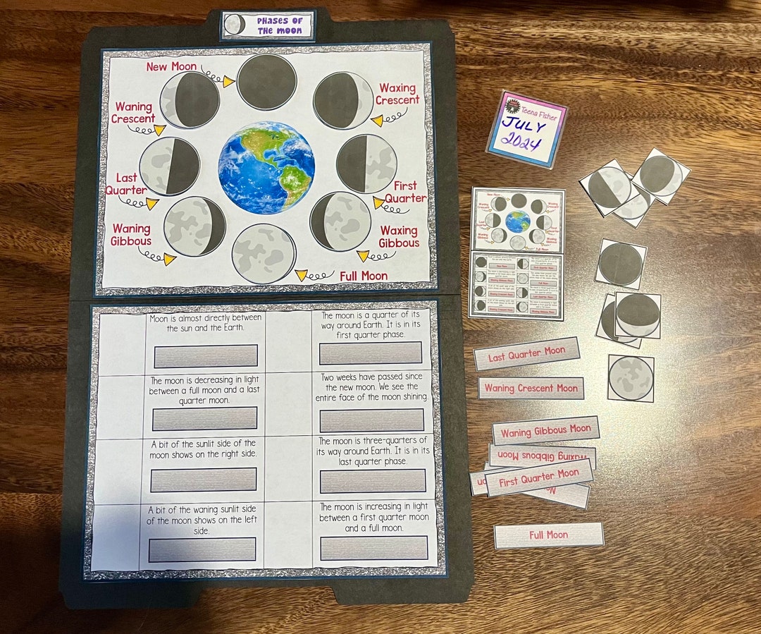 Phases of the Moon Earth Science File Folder Game Task Activity Busy ...