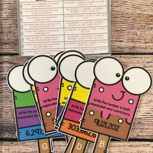 Popsicle Decimal Place Value Math File Folder Game Center Teacher ...