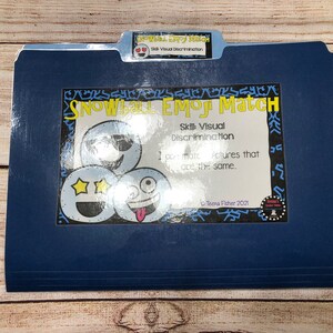 Snowball Emoji Pattern Matching File Folder Game Kindergarten Preschool ...