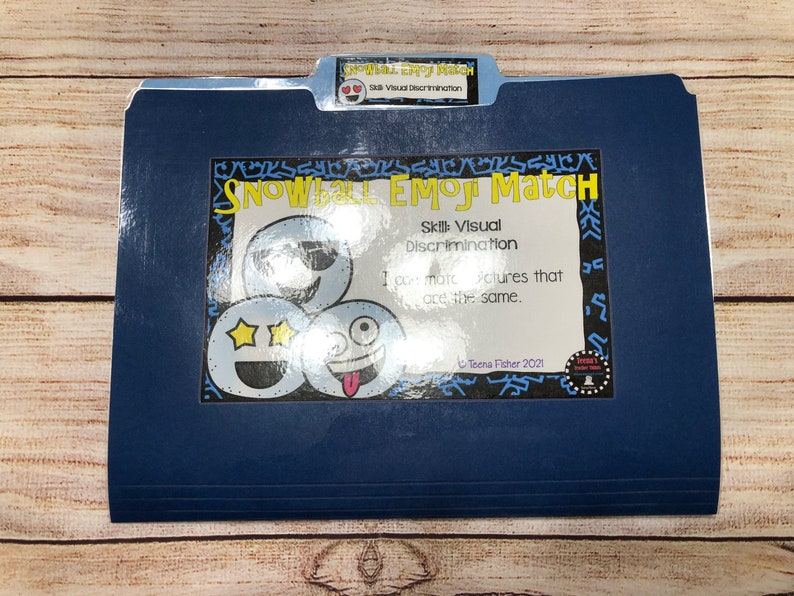 Snowball Emoji Pattern Matching File Folder Game Kindergarten - Etsy