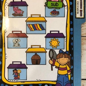 Catching Bugs CVC Words Short U Phonics File Folder Game Literacy ...