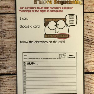 Smore Sequencing Ordering Numbers Place Value Math File Folder Game ...