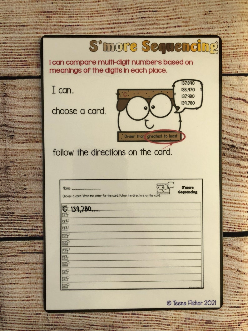 Smore Sequencing Ordering Numbers Place Value Math File Folder Game ...