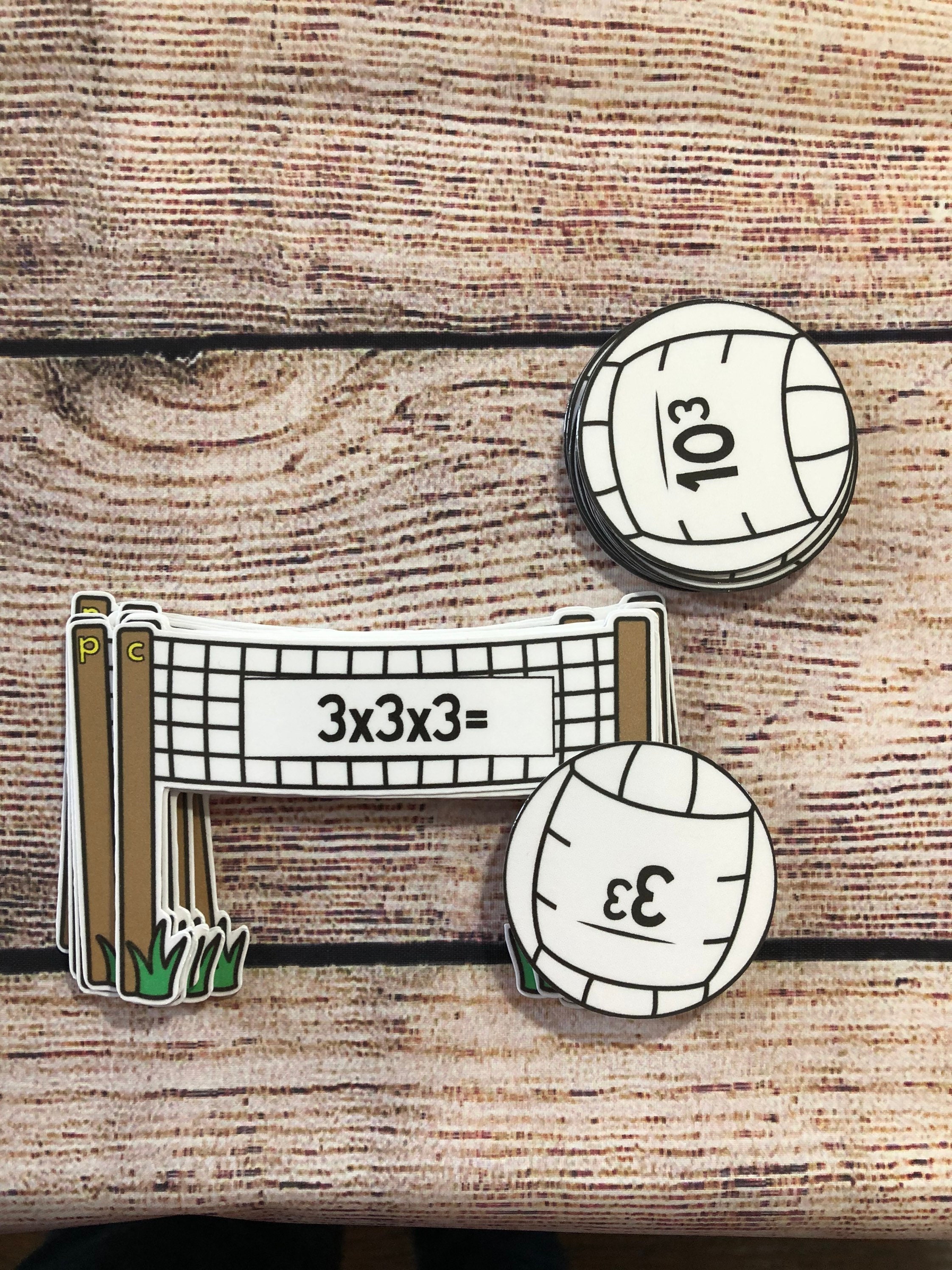 Volleying With Exponents Math File Folder Game Center Teacher Resource ...