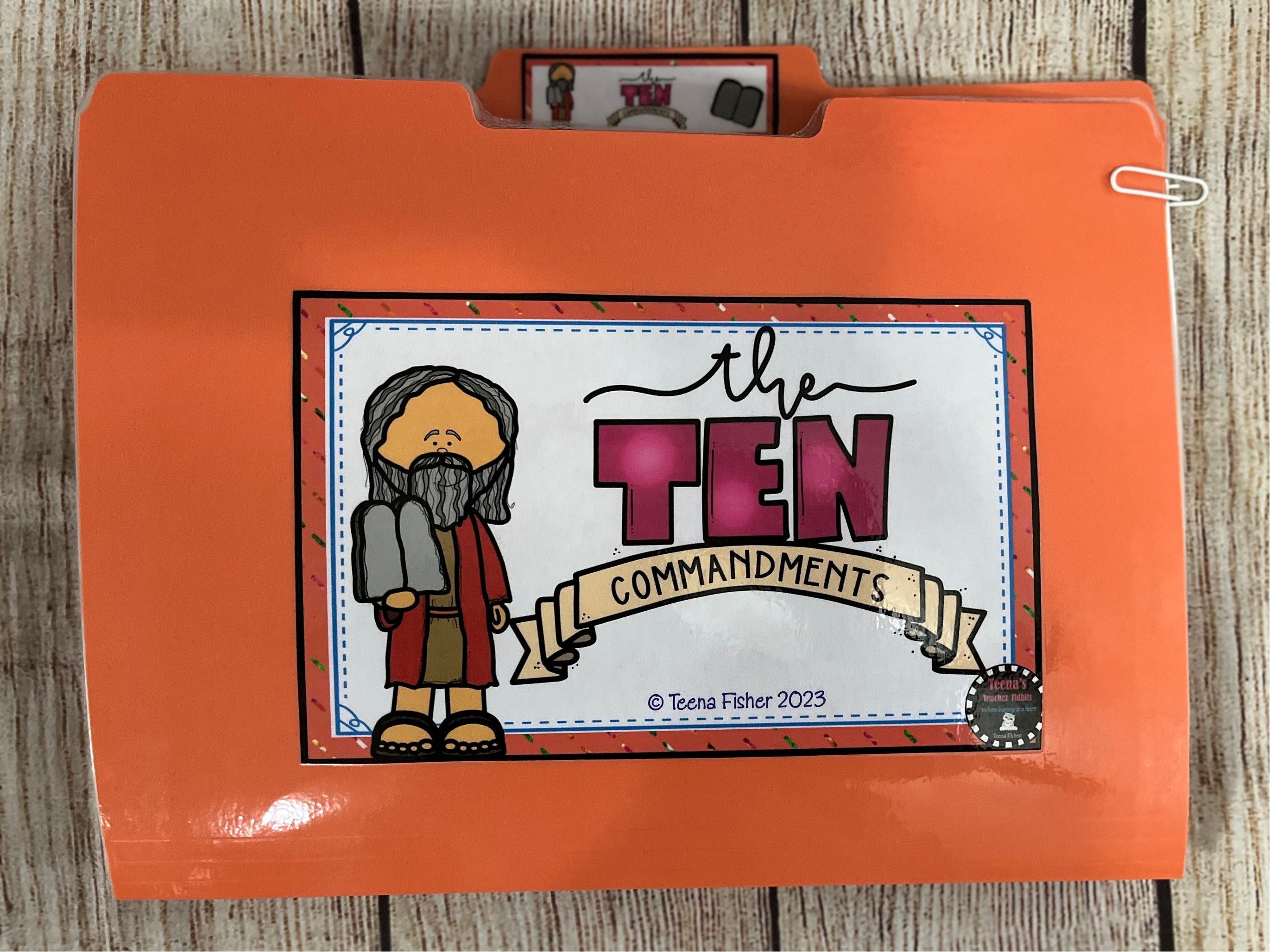The Ten 10 Commandments Moses File Folder Game Center Teacher Resource ...