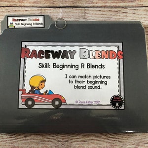 Raceway R Blends File Folder Game Literacy Center Phonics Kindergarten ...