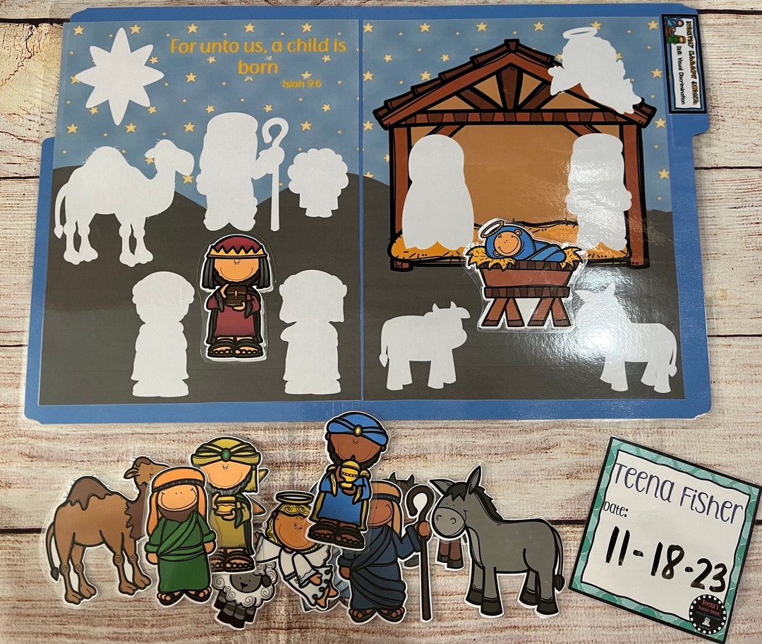Birth of Jesus Nativity Christmas Story Shadow Match File Folder Game ...