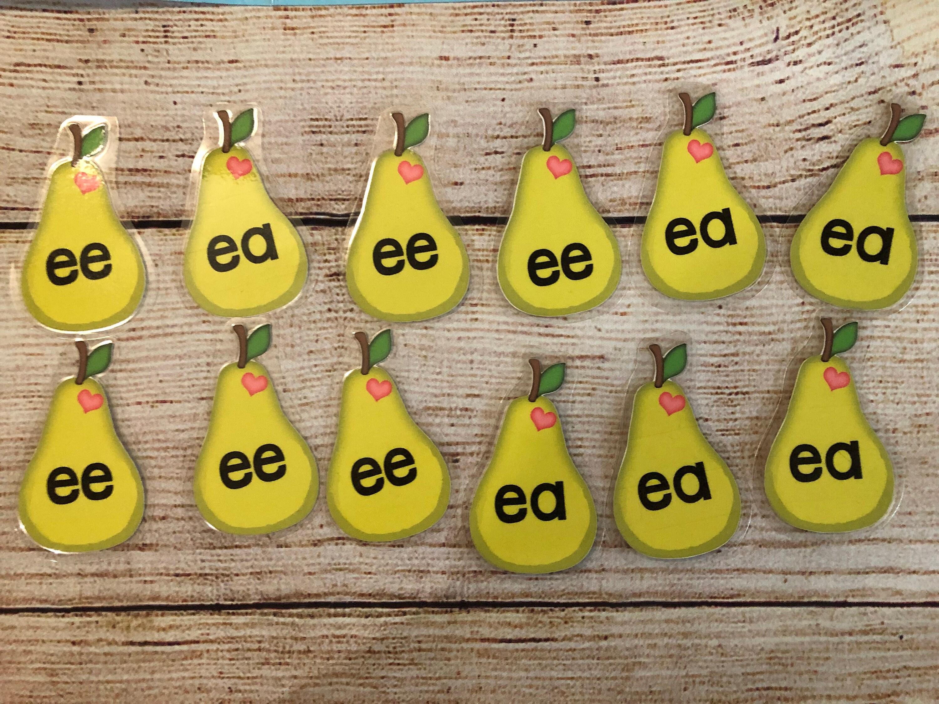 Pear Bear Long Vowels Teams E Literacy File Folder Game Words ...