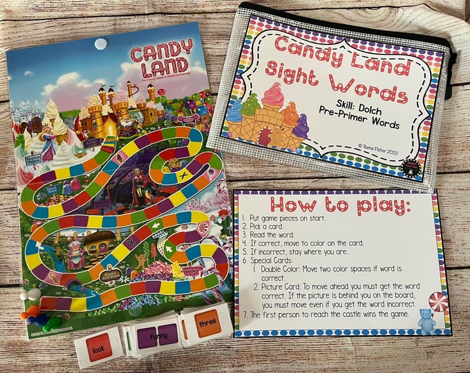 Candy Land Dolch Pre-primer Sight Word Activity Bag Busy Task Box ...