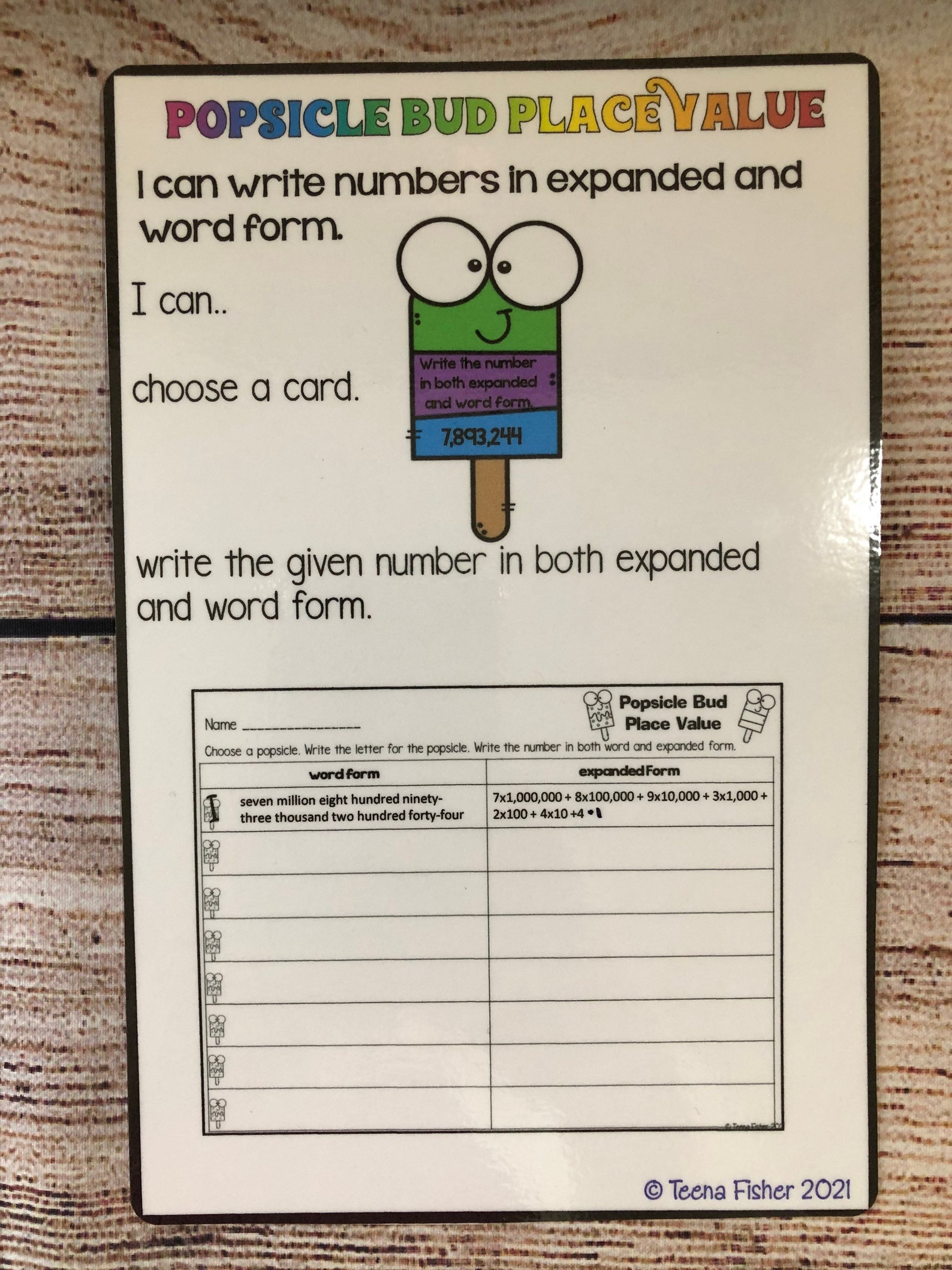 Popsicle Decimal Place Value Math File Folder Game Center - Etsy