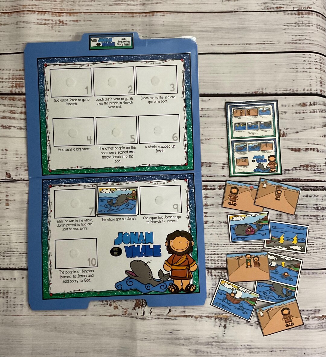 PDF VERSION Jonah and the Whale Sequencing File Folder Game Center ...