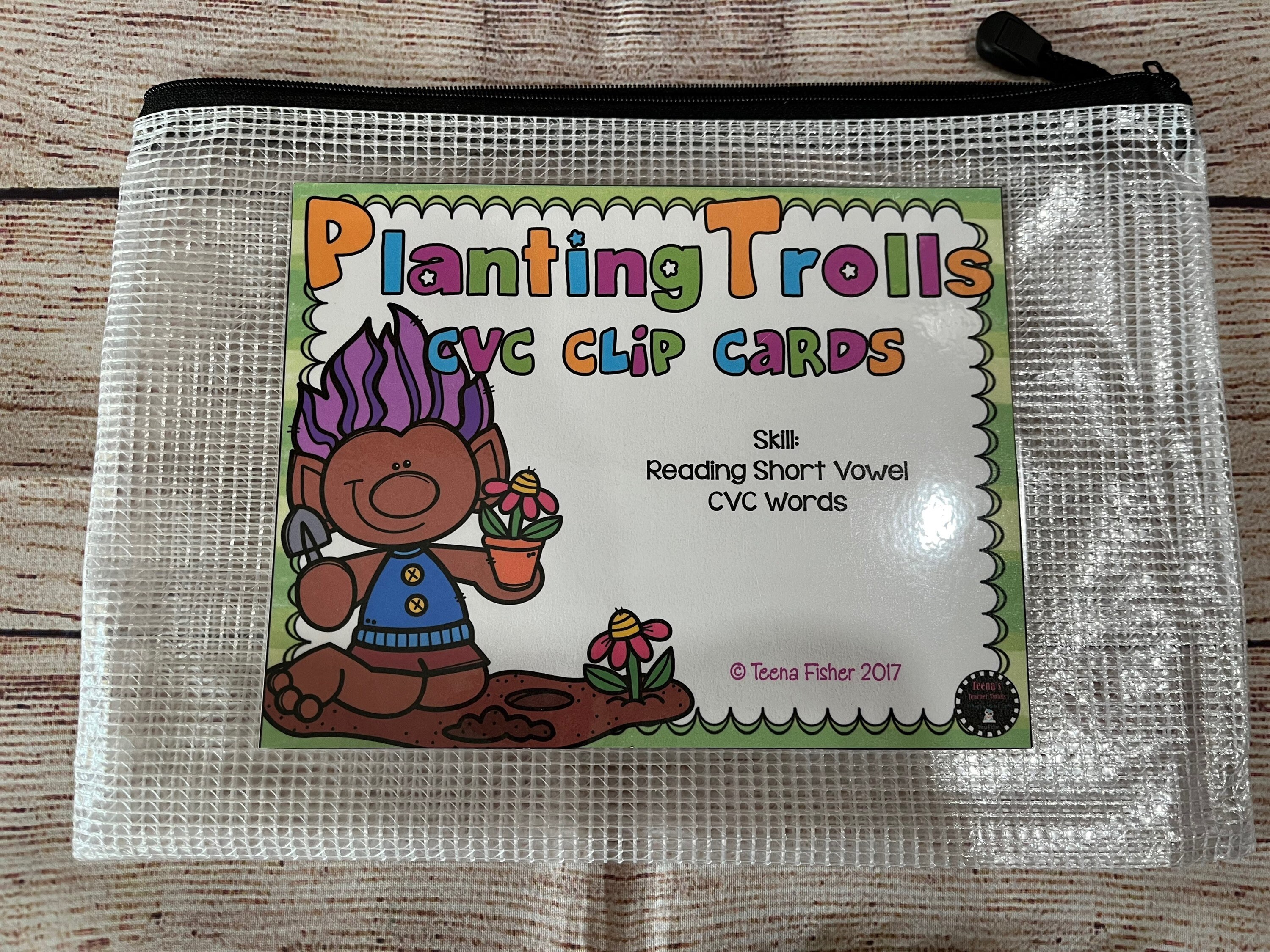 Planting Trolls CVC Words Clip Cards Phonics Short Vowel - Etsy