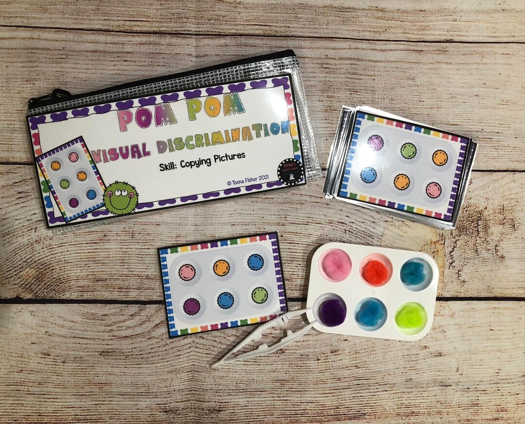 Paint Tray Pom Pom Pattern Match Visual Discrimination Game Center ...