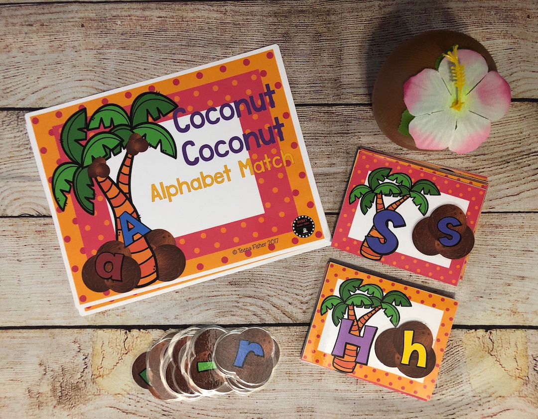 Coconut Coconut Alphabet Match Preschool Kindergarten Homeschool ...