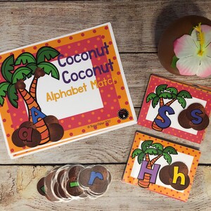 Coconut Coconut Alphabet Match Preschool Kindergarten Homeschool ...