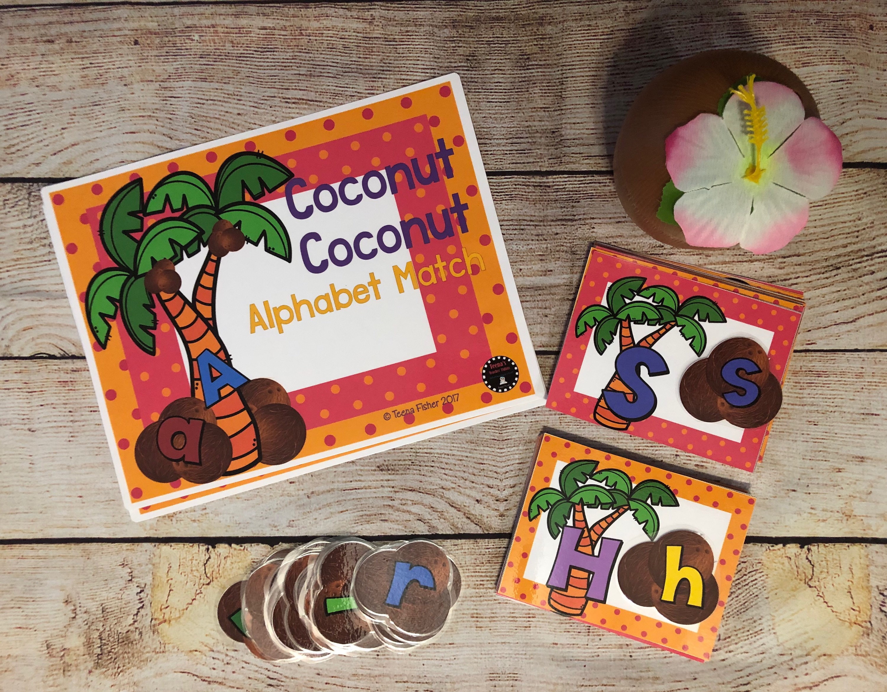 Coconut Coconut Alphabet Match Preschool Kindergarten Homeschool ...