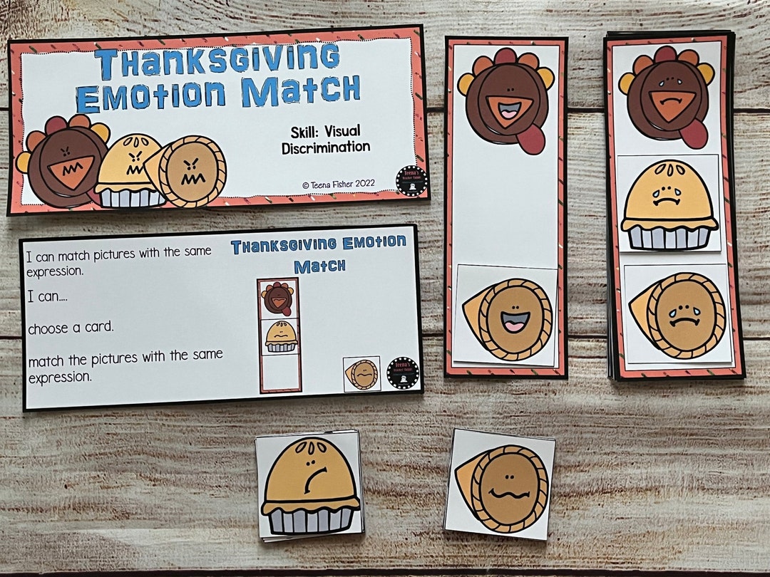 Thanksgiving Emotion Matching Visual Discrimination Task Box Busy Bag ...