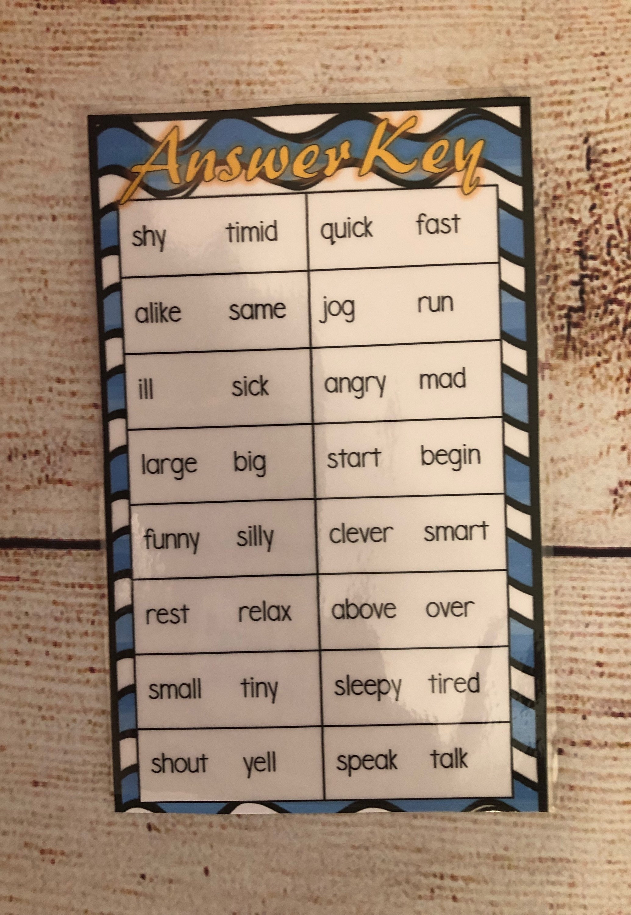 Seashell Synonyms Phonics Language Arts File Folder Game First Grade ...