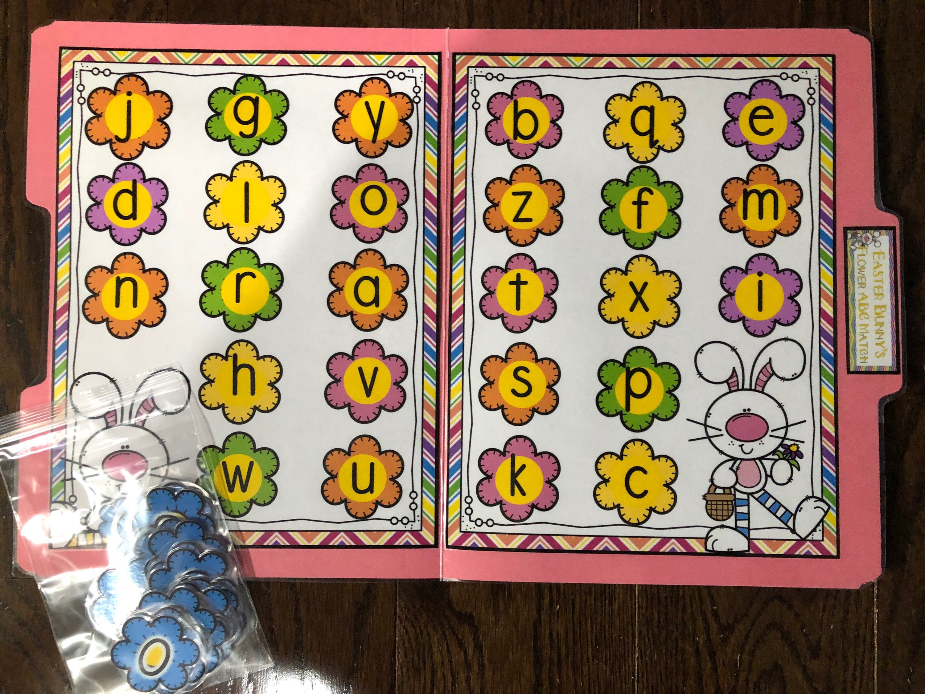Teacher Made Easter Flowers ABC File Folder Game Literacy - Etsy