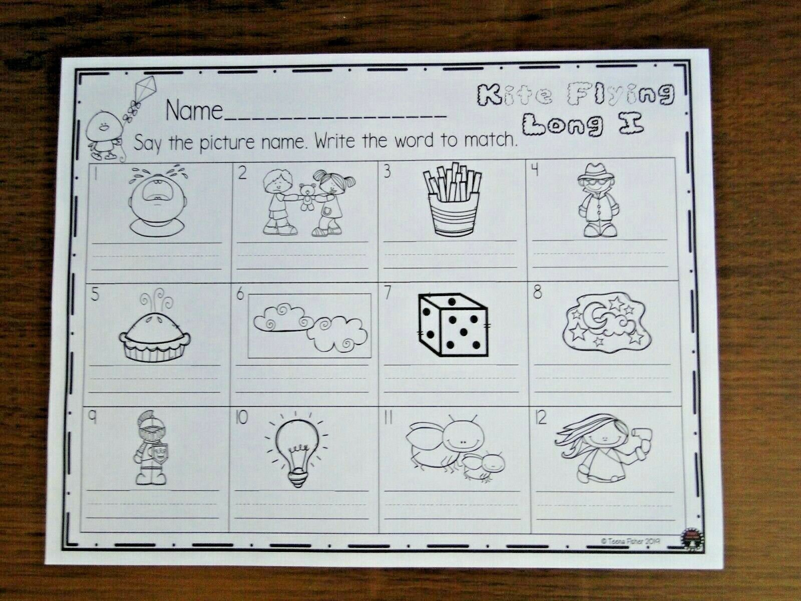 Kite Flying Long Vowel I Teams igh y ie Word Puzzle Cards - Etsy