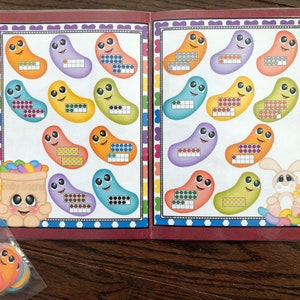 Jellybean Cutie's Counting File Folder Game Numbers 1~20 Kindergarten ...