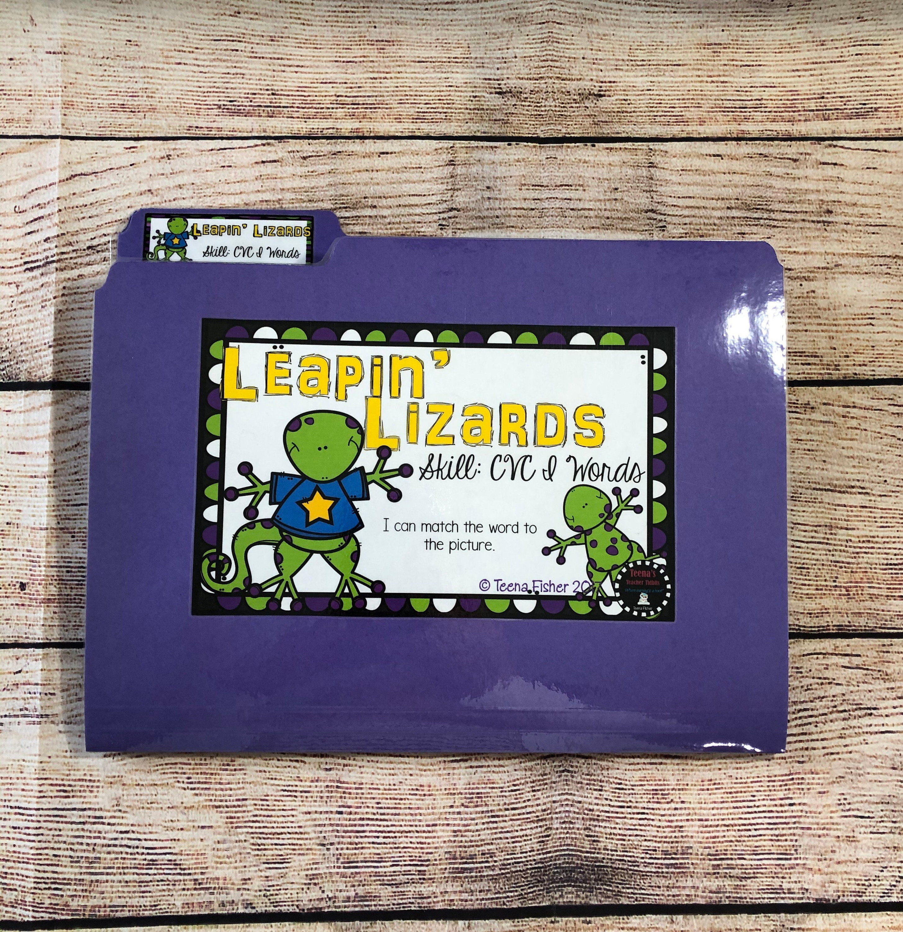 Leapin Lizards CVC Words Short I Phonics File Folder Game - Etsy