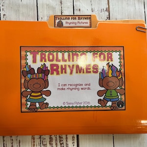 Trolling for Rhymes Phonics File Folder Game Center Teacher Resource ...