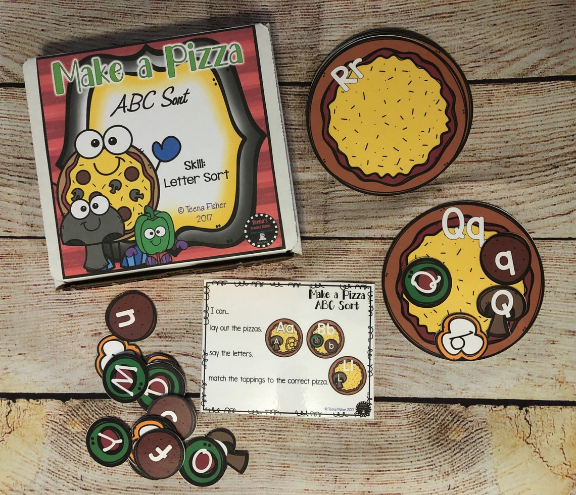Make a Pizza Alphabet Match Preschool Kindergarten Homeschool - Etsy