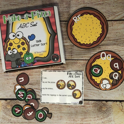 Make a Pizza Alphabet Match Preschool Kindergarten Homeschool - Etsy