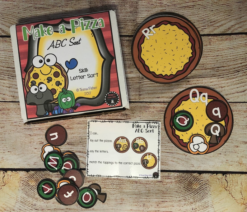 Make a Pizza Alphabet Match Preschool Kindergarten Homeschool - Etsy
