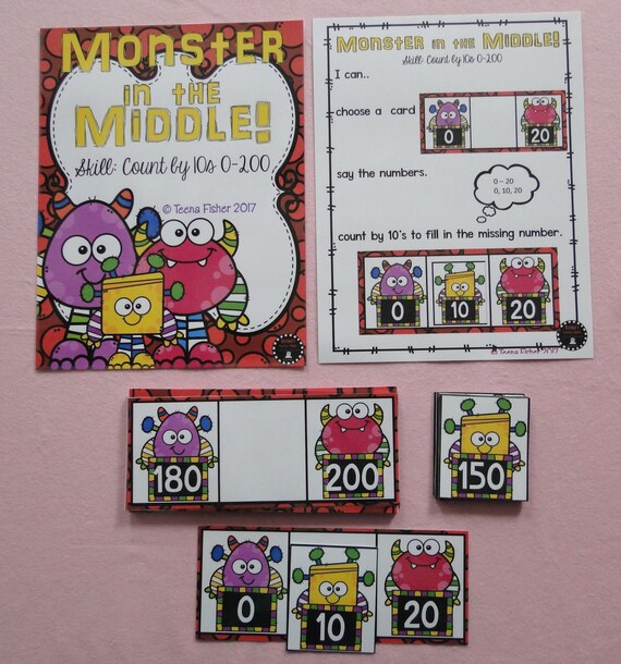 Monster in the Middle Skip Counting by 10s Math Center | Etsy