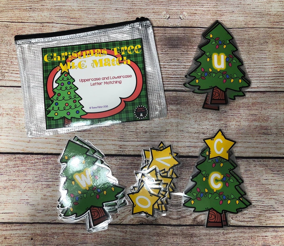Christmas Tree Uppercase Lowercase Matching Cards Preschool ...