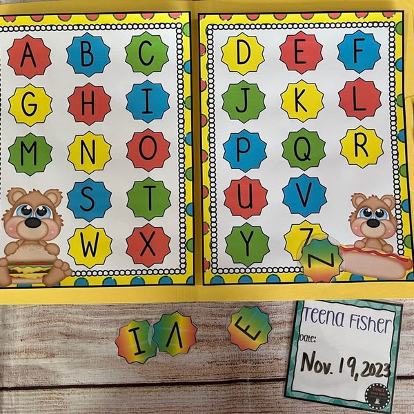 Alphabet Recognition Folder Identify Letters Activity File Folder Game ...